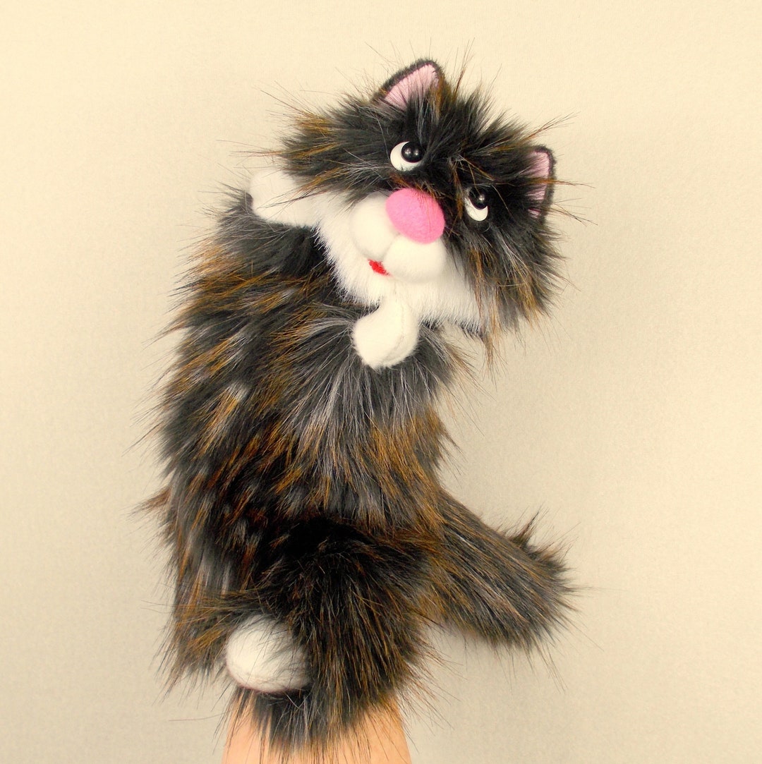 Cat Brown Hand Puppet for Children. Puppet Glove Furry Cat. - Etsy