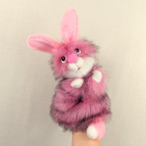 Hand Puppet Little Pink Rabbit for Small Children's Hand. - Etsy