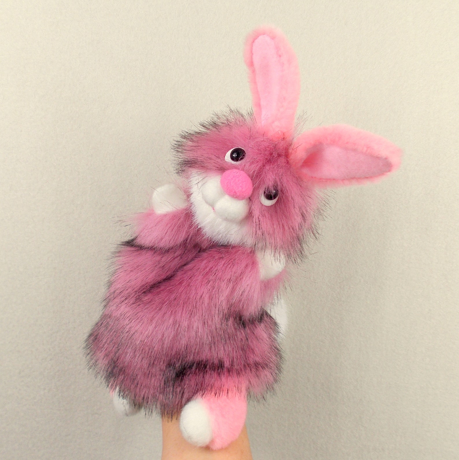 Hand Puppet Little Pink Rabbit for Small Children's Hand. - Etsy