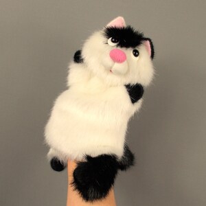 Hand Puppet for Little Hand White Kitten With a Black Speck. - Etsy