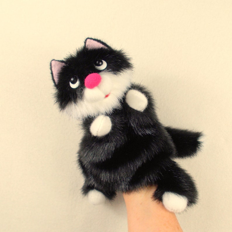 Little Furry Black Cat Hand Puppet for Little Hand. Puppet - Etsy