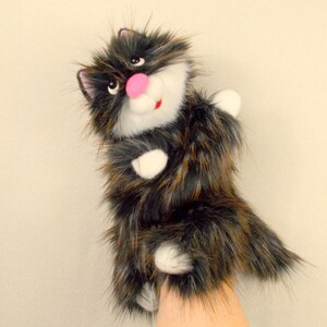 Cat Brown Hand Puppet for Children. Puppet Glove Furry Cat. Marionette ...