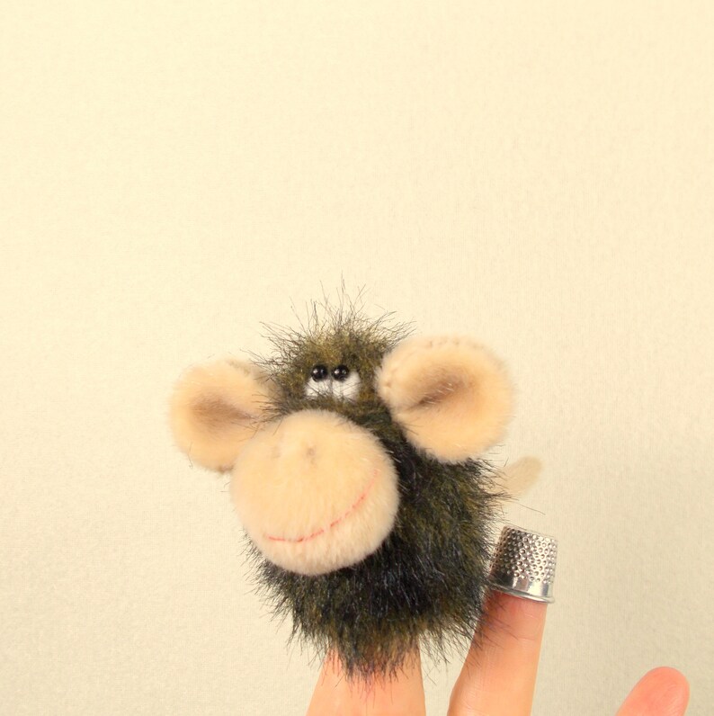 Little Furry Monkey. Tiny Soft Toy. Plush Brown Monkey Finger - Etsy