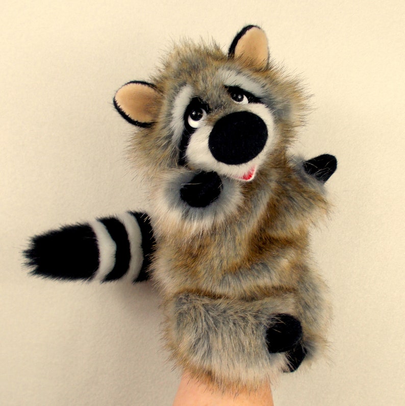 Raccoon Reddish Hand Puppet. Funny Raccoon for Home Puppet - Etsy