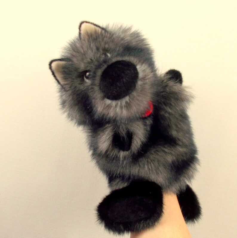 Wolf hand puppet for children. Home hand puppet theater. | Etsy