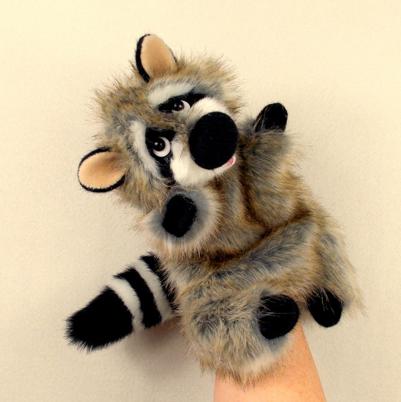 Raccoon Reddish Hand Puppet. Funny Raccoon for Home Puppet - Etsy