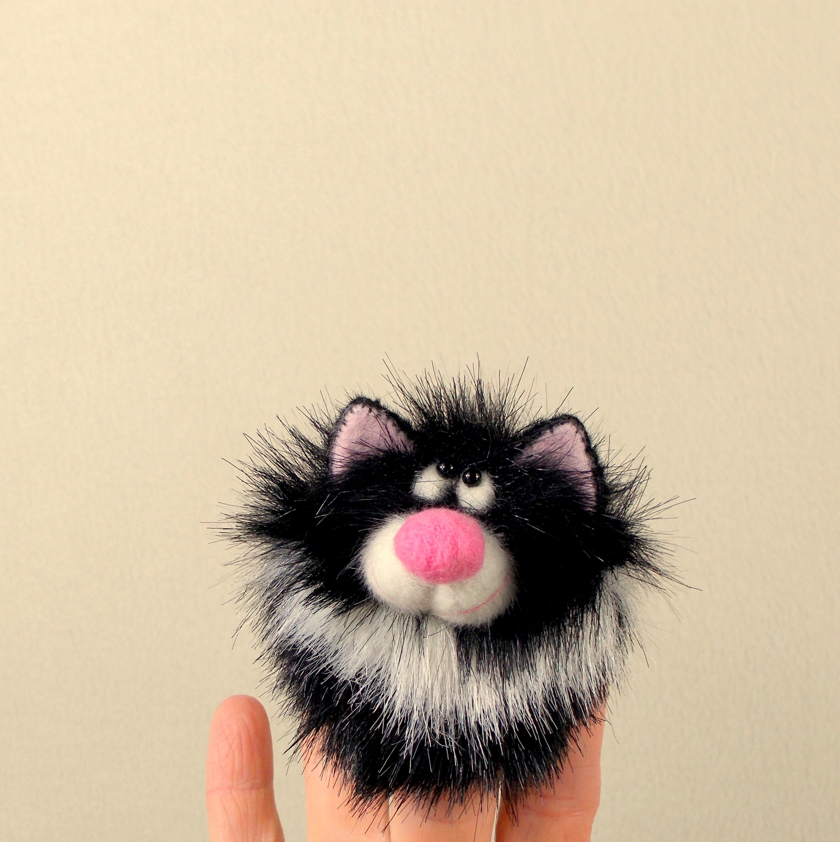 Petite Black Cat Finger Puppet. Finger Puppet Theater. Plush Black ...