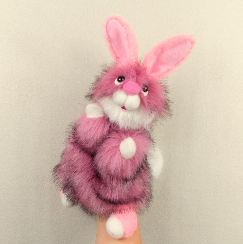 Hand Puppet Little Pink Rabbit for Small Children's Hand. - Etsy