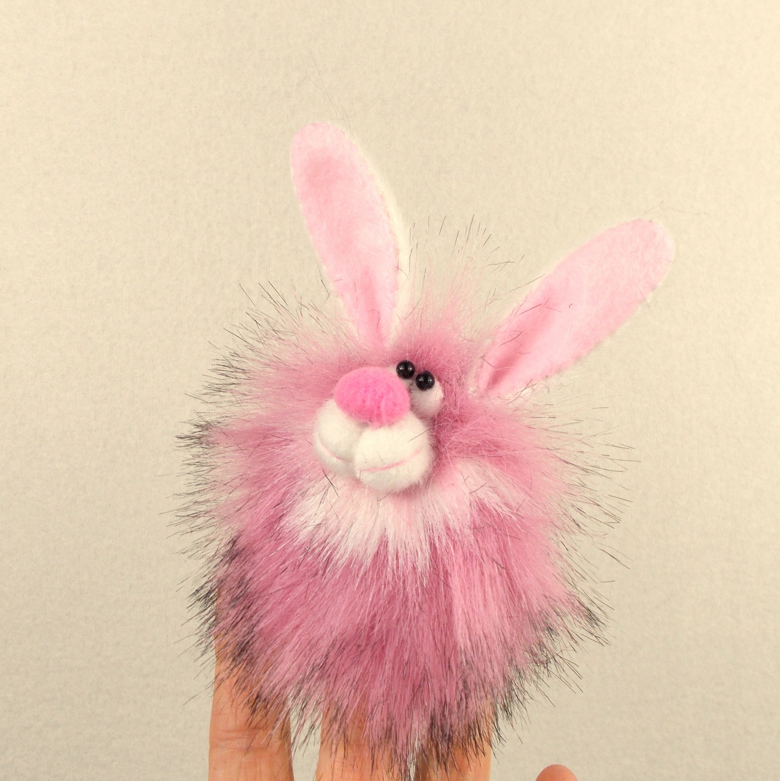 Plush Pink Rabbit Finger Puppet. Little Puppet Bunny for - Etsy