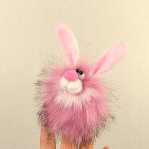 Plush Pink Rabbit Finger Puppet. Little Puppet Bunny for Finger Theater ...