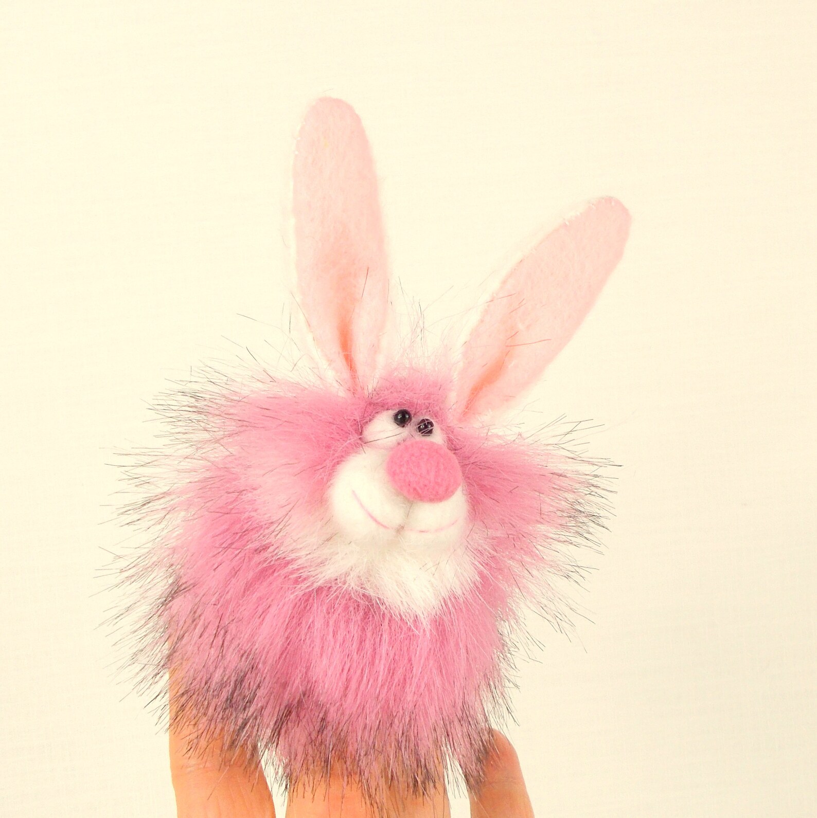 Plush Pink Rabbit Finger Puppet. Little Puppet Bunny for | Etsy