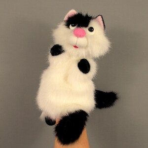 Hand Puppet for Little Hand White Kitten With a Black Speck. Puppet for ...