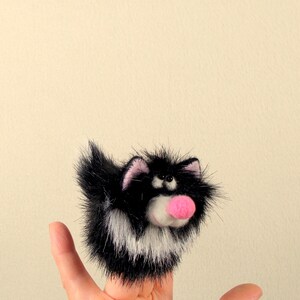 Petite Black Cat Finger Puppet. Finger Puppet Theater. Plush Black ...
