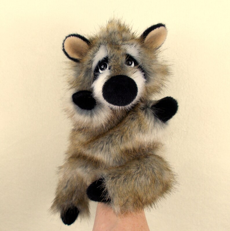 Raccoon Reddish Hand puppet. Funny raccoon for home puppet | Etsy