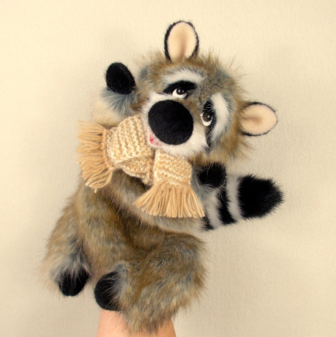 Raccoon Reddish Hand Puppet. Funny Raccoon for Home Puppet Theater ...