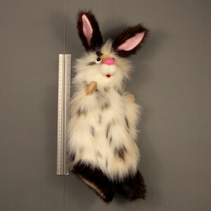 Spotted Rabbit With Dark Paws and Ears Hand Puppet. Marionette - Etsy