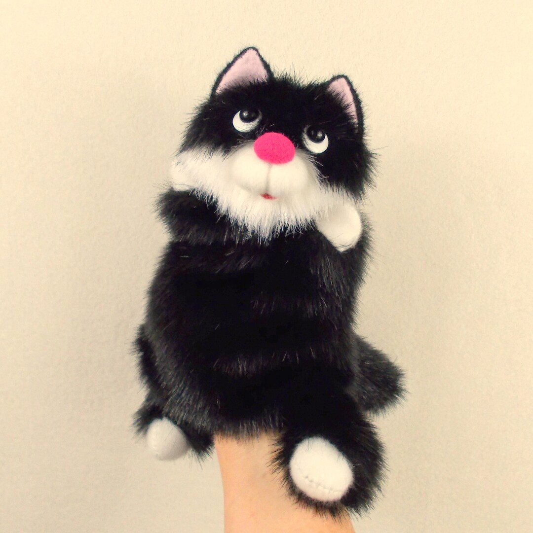 Little Furry Black Cat Hand Puppet for Little Hand. Puppet - Etsy