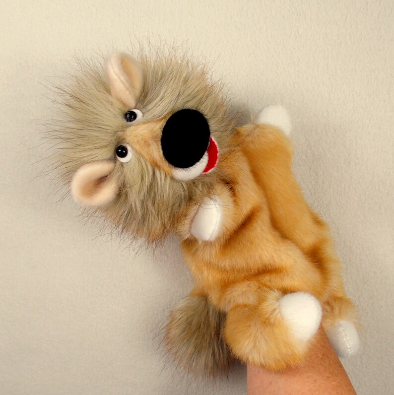 Hand Puppet Lion for Home Puppet Theater. Marionette Lion. Glove Toy ...