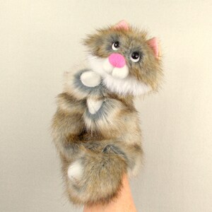 Reddish Gray Cat Hand Puppet. for Home Puppet Theater. Toy | Etsy