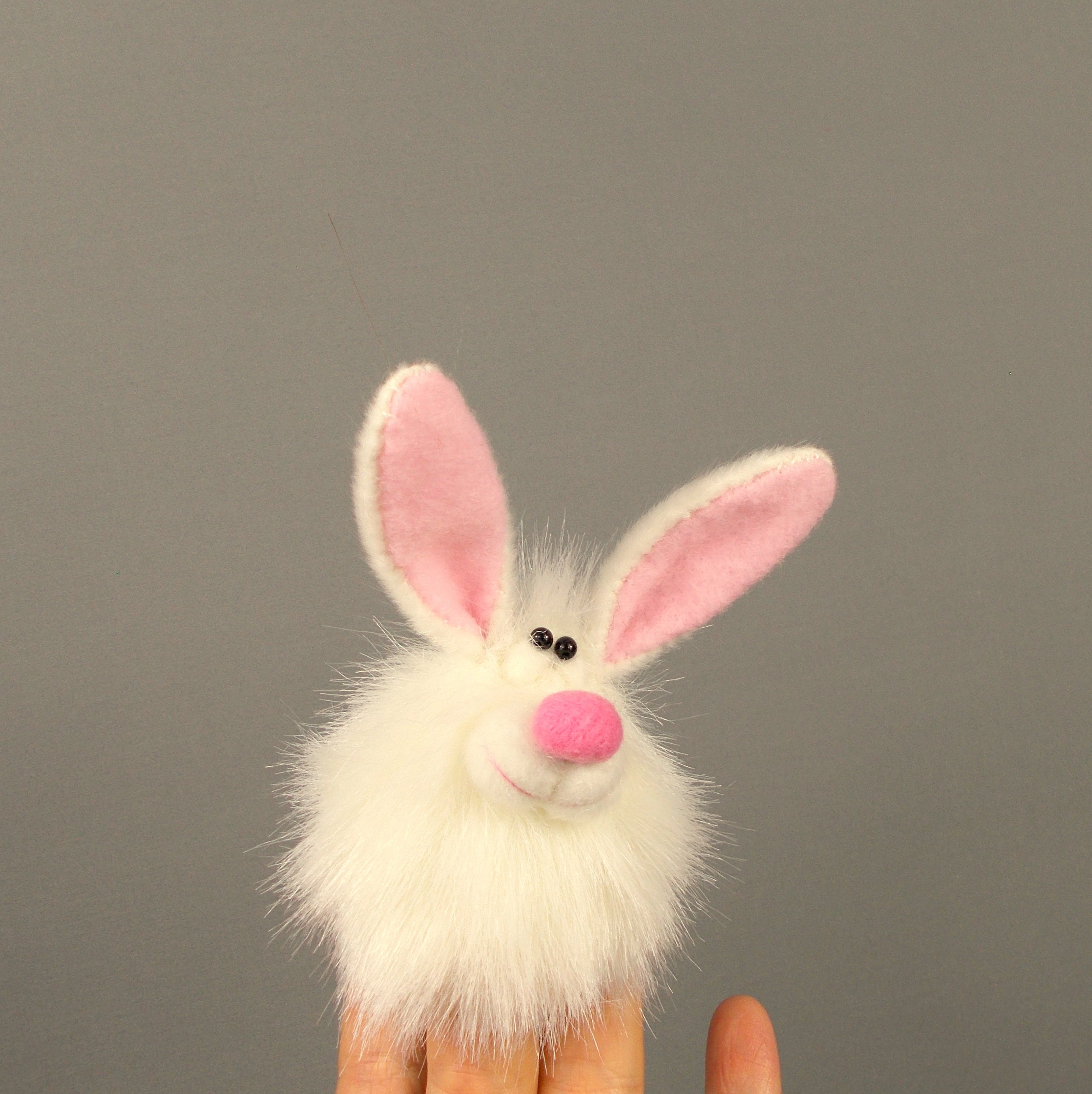 White Bunny Finger Puppet. Finger Puppet Theater. Little Soft - Etsy