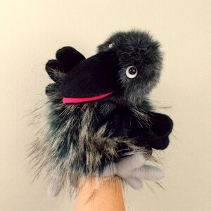 Funny Crow Hand Puppet for Children. Glove Puppet Bird. Plush Crow ...