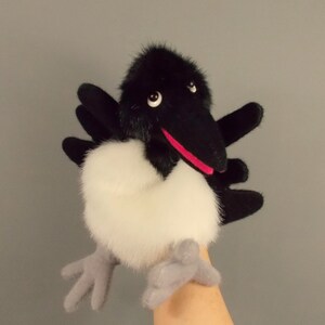 Magpie Puppet for Children. Plush Hand Puppet Magpie. Bibabo Toy. Glove ...