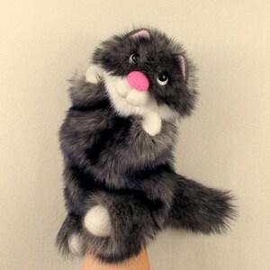 Fluffy Cat Hand Puppet. Gray Cat Puppet for Children's - Etsy