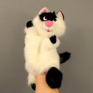 White Black Cat Hand Puppet for Home Theater. Puppet Glove - Etsy