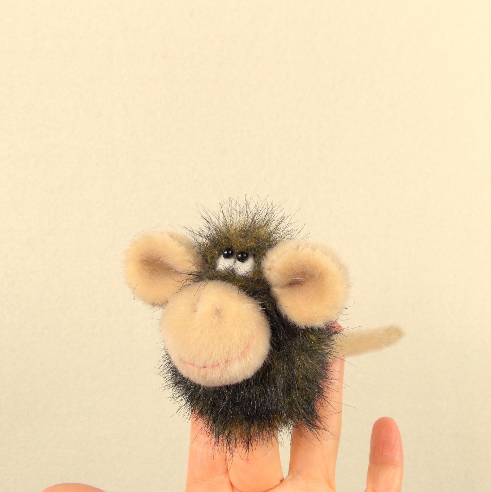 Little Furry Monkey. Tiny Soft Toy. Plush Brown Monkey Finger - Etsy