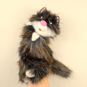 Cat Brown Hand Puppet for Children. Puppet Glove Furry Cat. Marionette ...