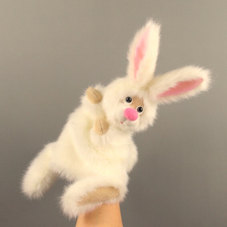 White Hare Hand Puppet for Home Children's Theater. - Etsy