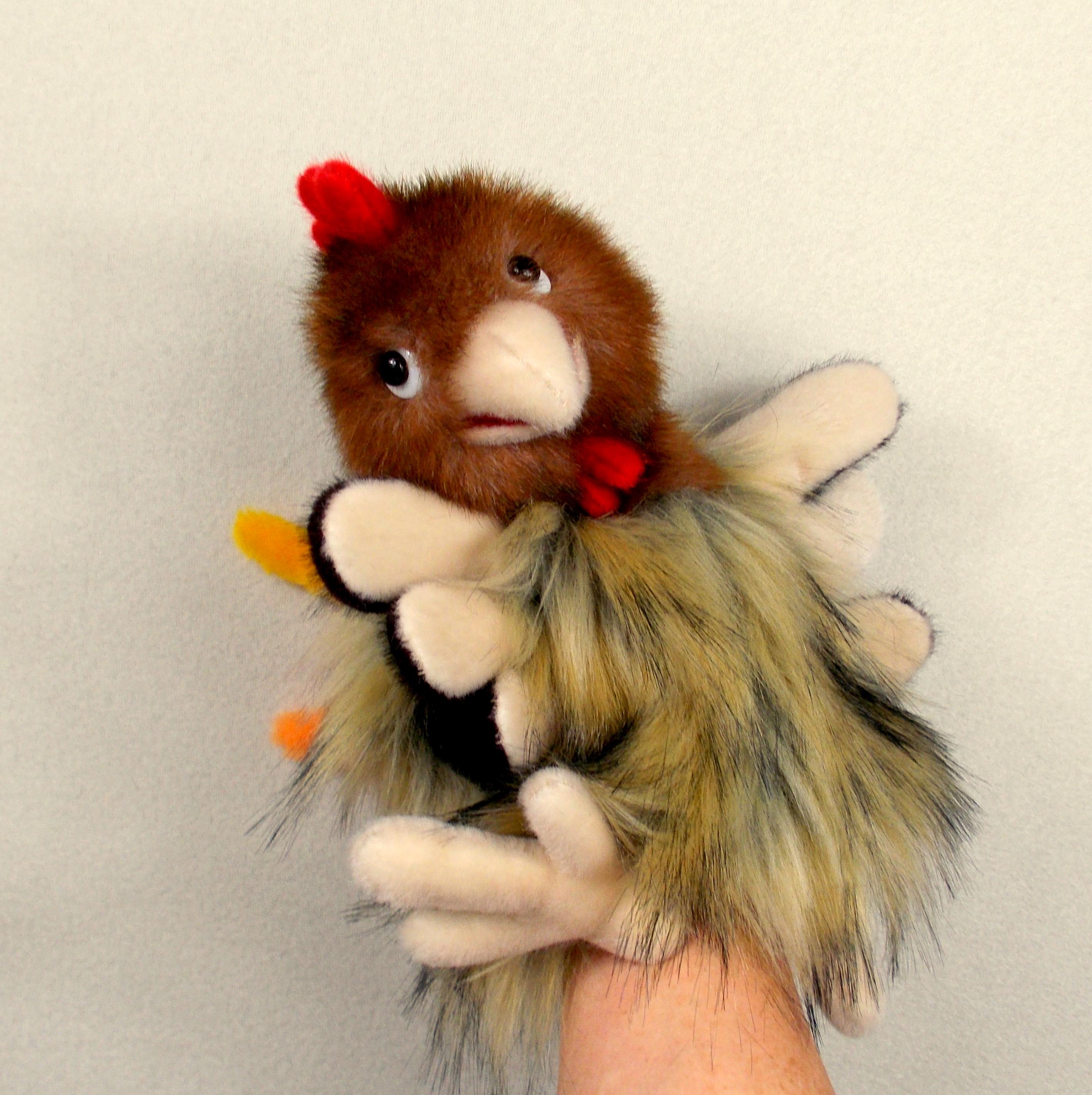 Hand Puppet Chicken for Children's Home Theater. Plush Bird Marionette ...