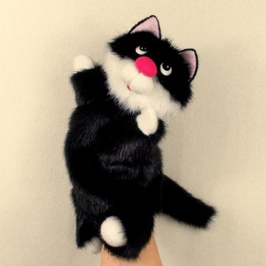 Black Cat Hand Puppet for Home Theater. Marionette Puppet. Animal Glove ...