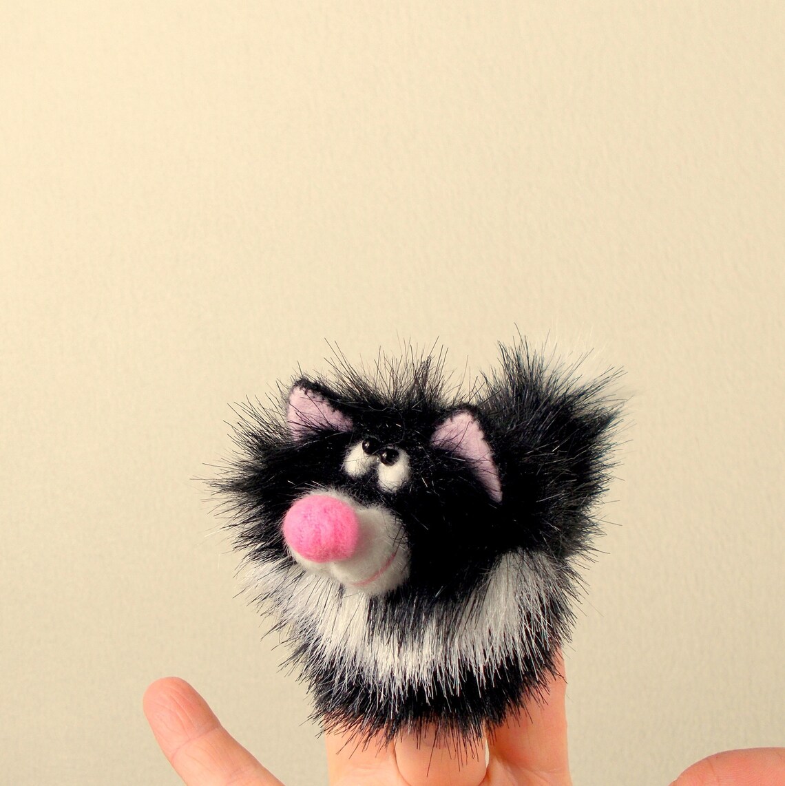 Petite Black Cat Finger Puppet. Finger Puppet Theater. Plush Black ...