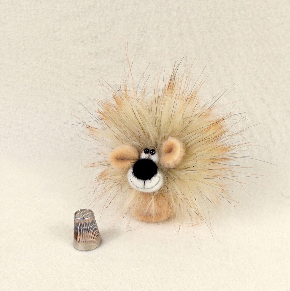 Finger Puppet Little Lion. Stuffed Small Toy Lion. Petite Soft Fur Toy ...