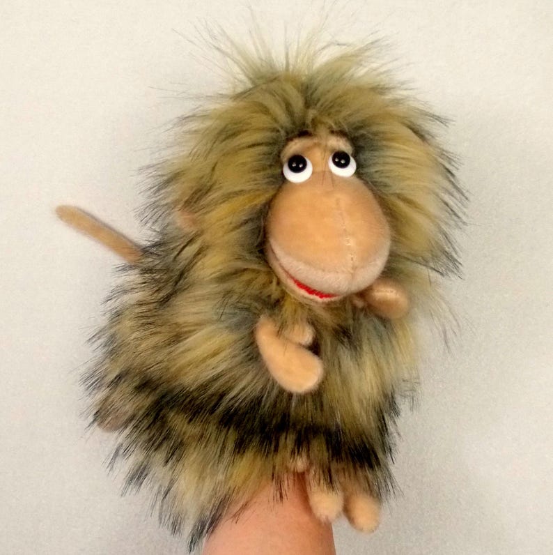 Monkey Puppet for Hand Puppet Theater. Plush Marmoset Toy Glove ...