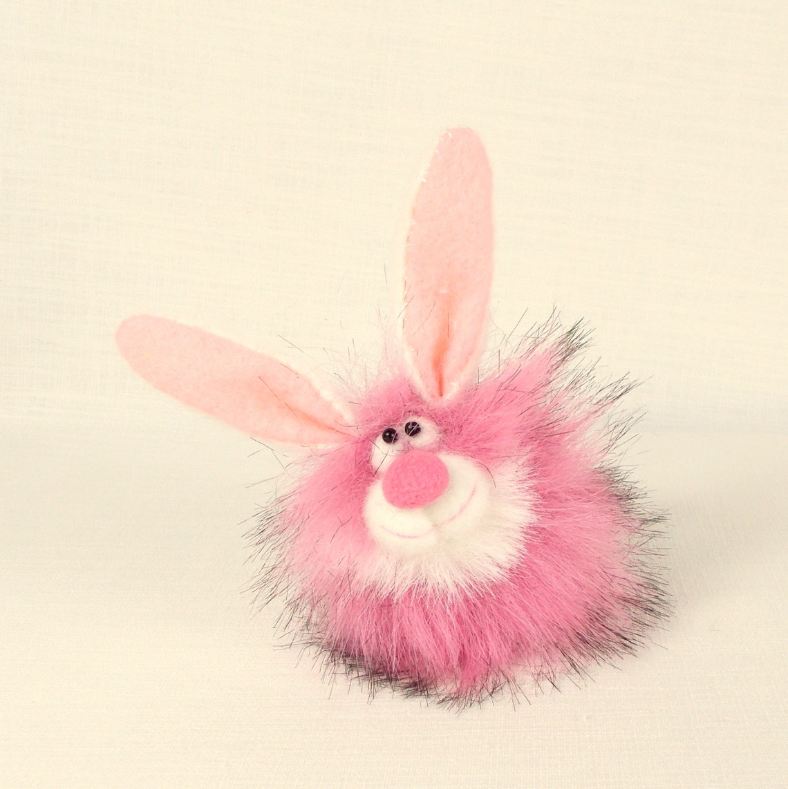 Plush Pink Rabbit finger puppet. Little puppet Bunny for | Etsy