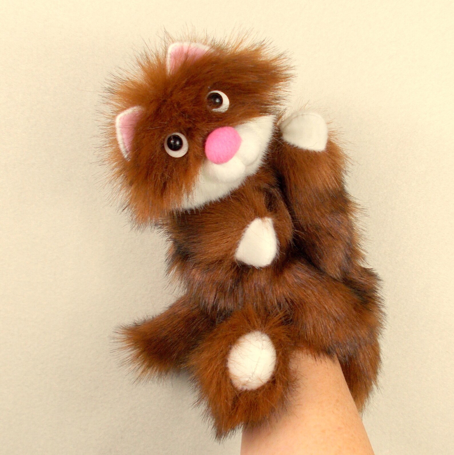 Red Cat Hand Puppet for Home Puppet Theater. Marionette Kitty. - Etsy