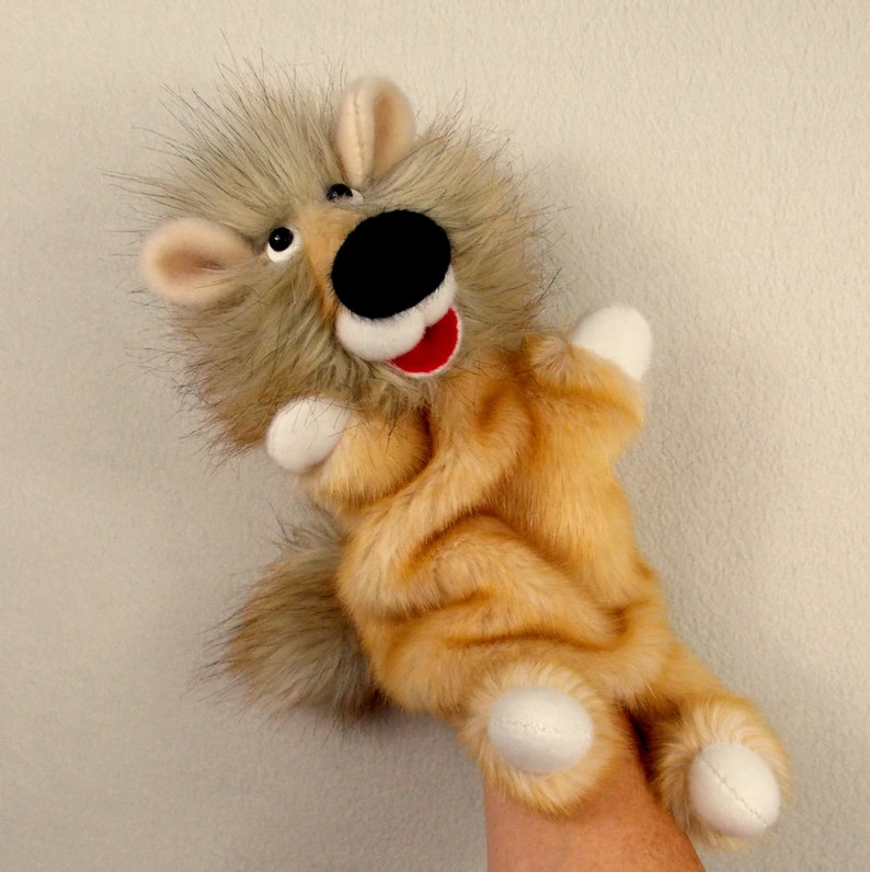 Hand Puppet Lion for Home Puppet Theater. Marionette Lion. Glove Toy ...