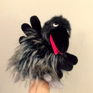 Funny Crow Hand Puppet for Children. Glove Puppet Bird. Plush Crow ...