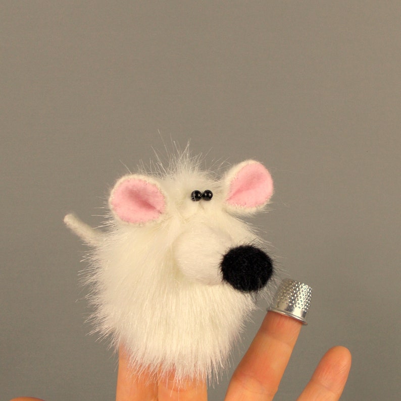 Little White Mouse Puppet for Finger Theater. Finger Puppet - Etsy