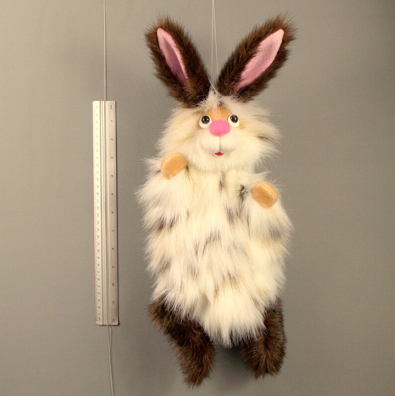 Spotted Rabbit With Dark Paws and Ears Hand Puppet. Marionette - Etsy
