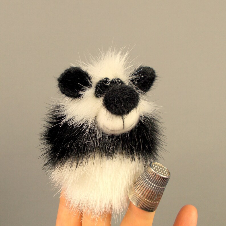 Little Plush Panda Finger Puppet. Plush Petite Panda. Stuffed - Etsy