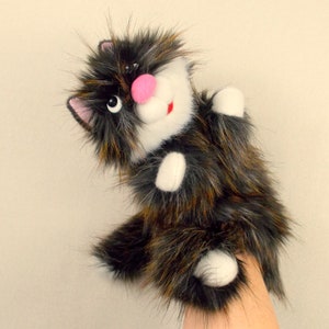 Cat Brown Hand Puppet for Children. Puppet Glove Furry Cat. - Etsy