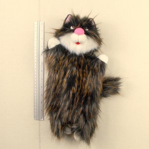 Cat Brown Hand Puppet for Children. Puppet Glove Furry Cat. Marionette ...