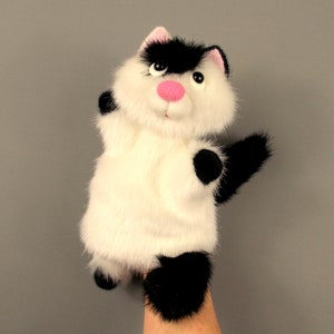 Hand Puppet for Little Hand White Kitten With a Black Speck. - Etsy