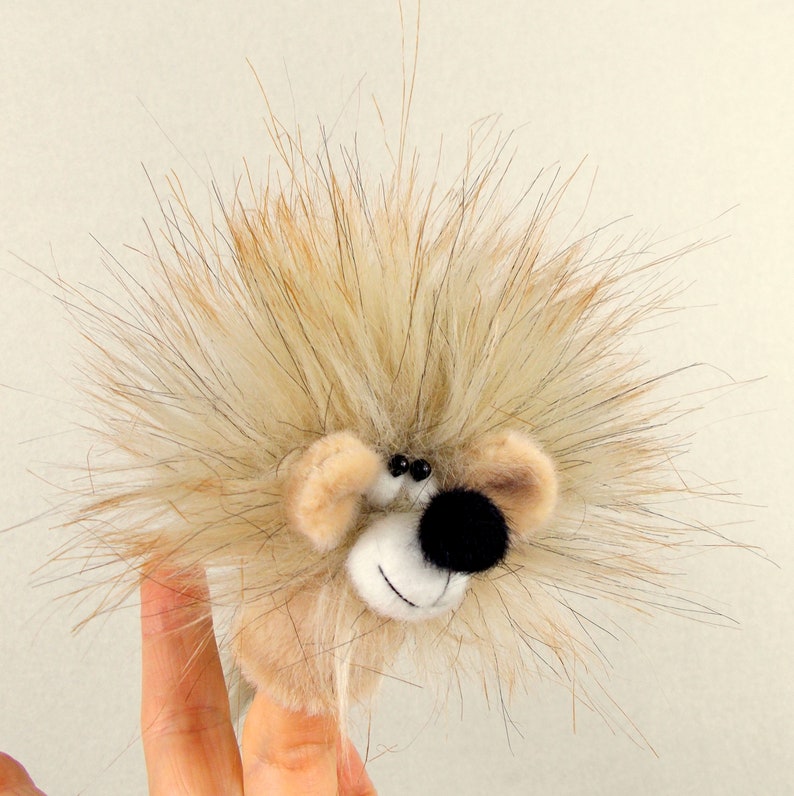 Finger Puppet Little Lion. Stuffed Small Toy Lion. Petite Soft Fur Toy ...