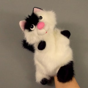 Hand Puppet for Little Hand White Kitten With a Black Speck. Puppet for ...