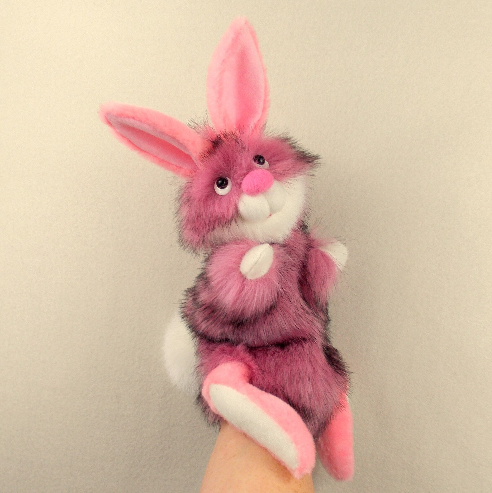 Rabbit Pink Hand Puppet Glove. Plush Rabbit for Home Puppet - Etsy