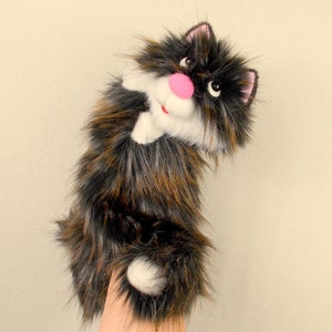 Cat Brown Hand Puppet for Children. Puppet Glove Furry Cat. Marionette ...